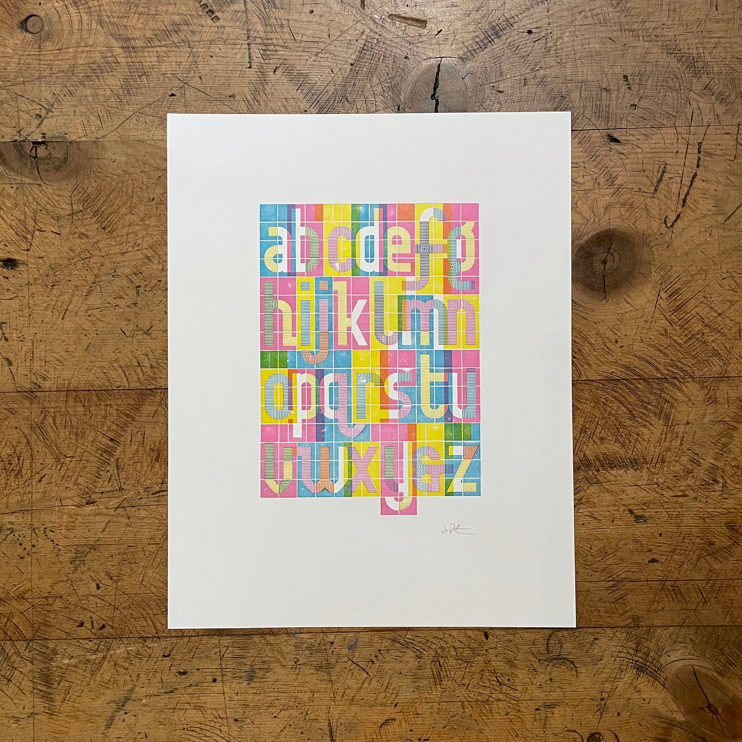 Alpha-Blox Alphabet Letterpress Print – Green Bird Press