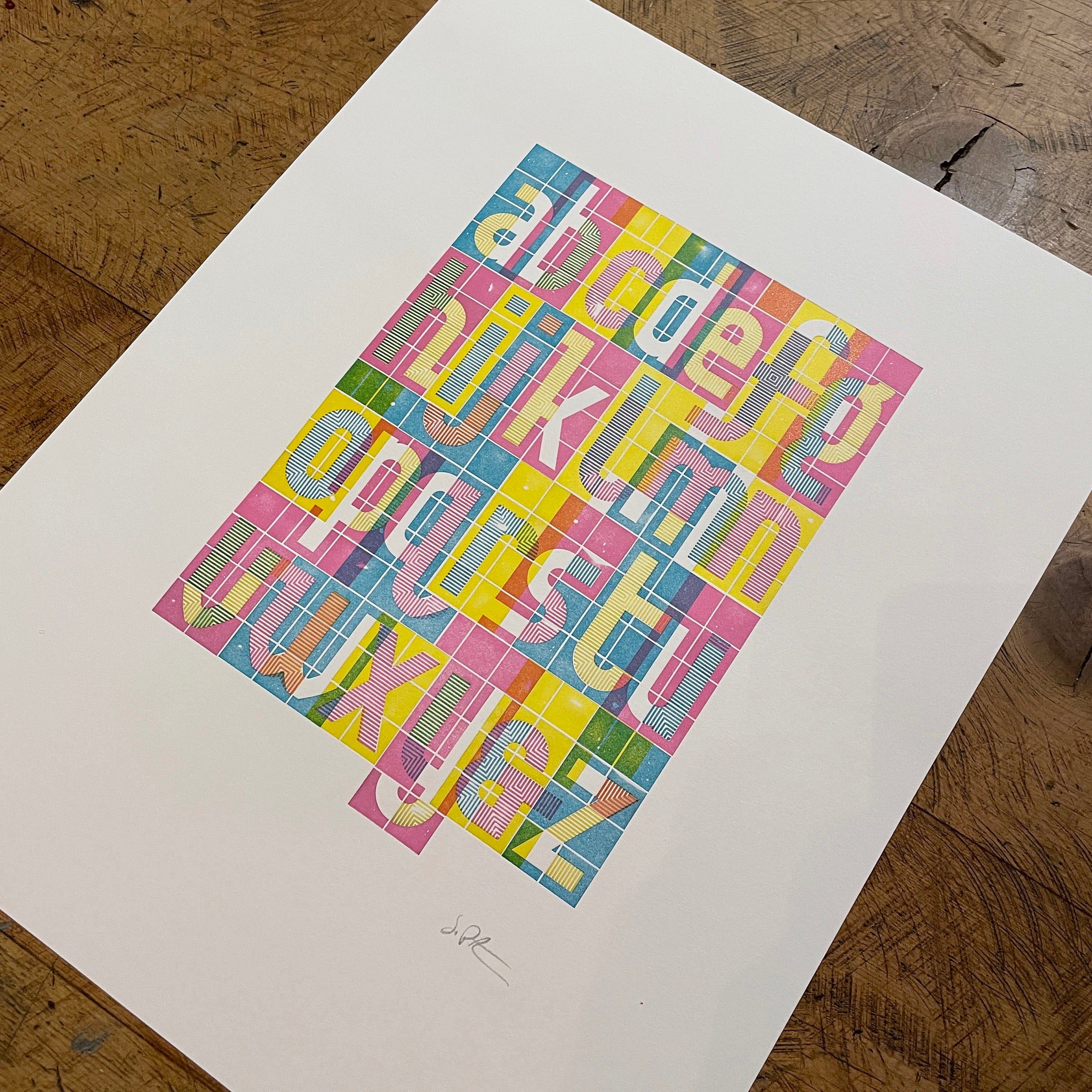 Alpha-Blox Alphabet Letterpress Print – Green Bird Press