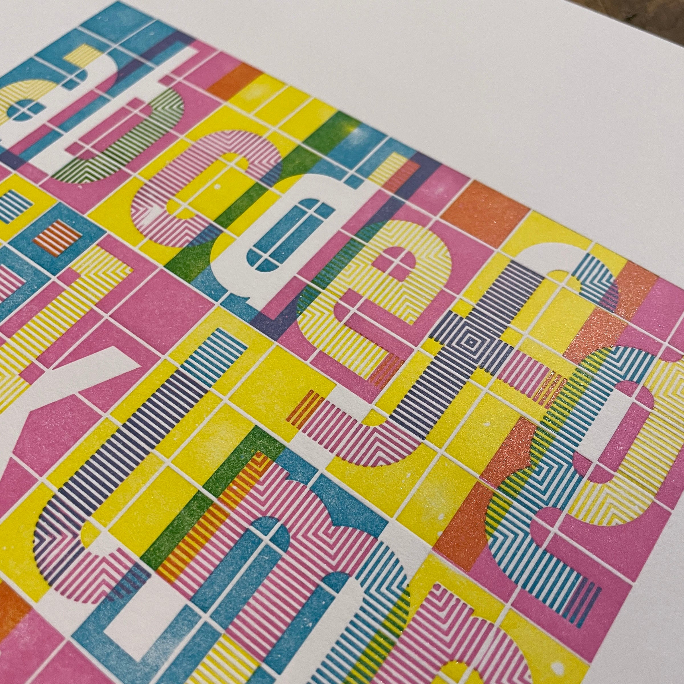 Alpha-Blox Alphabet Letterpress Print – Green Bird Press