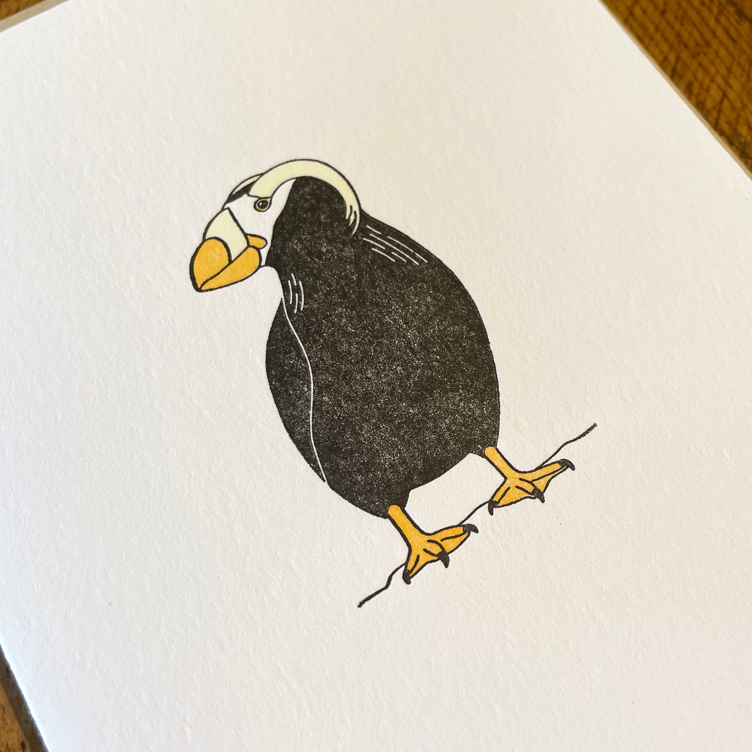 Tufted Puffin Letterpress Card – Green Bird Press
