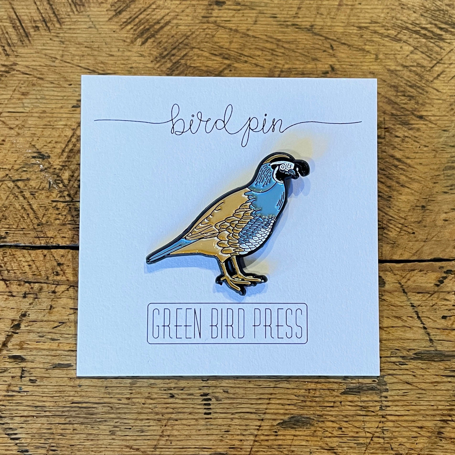 California Quail Enamel Pin – Green Bird Press