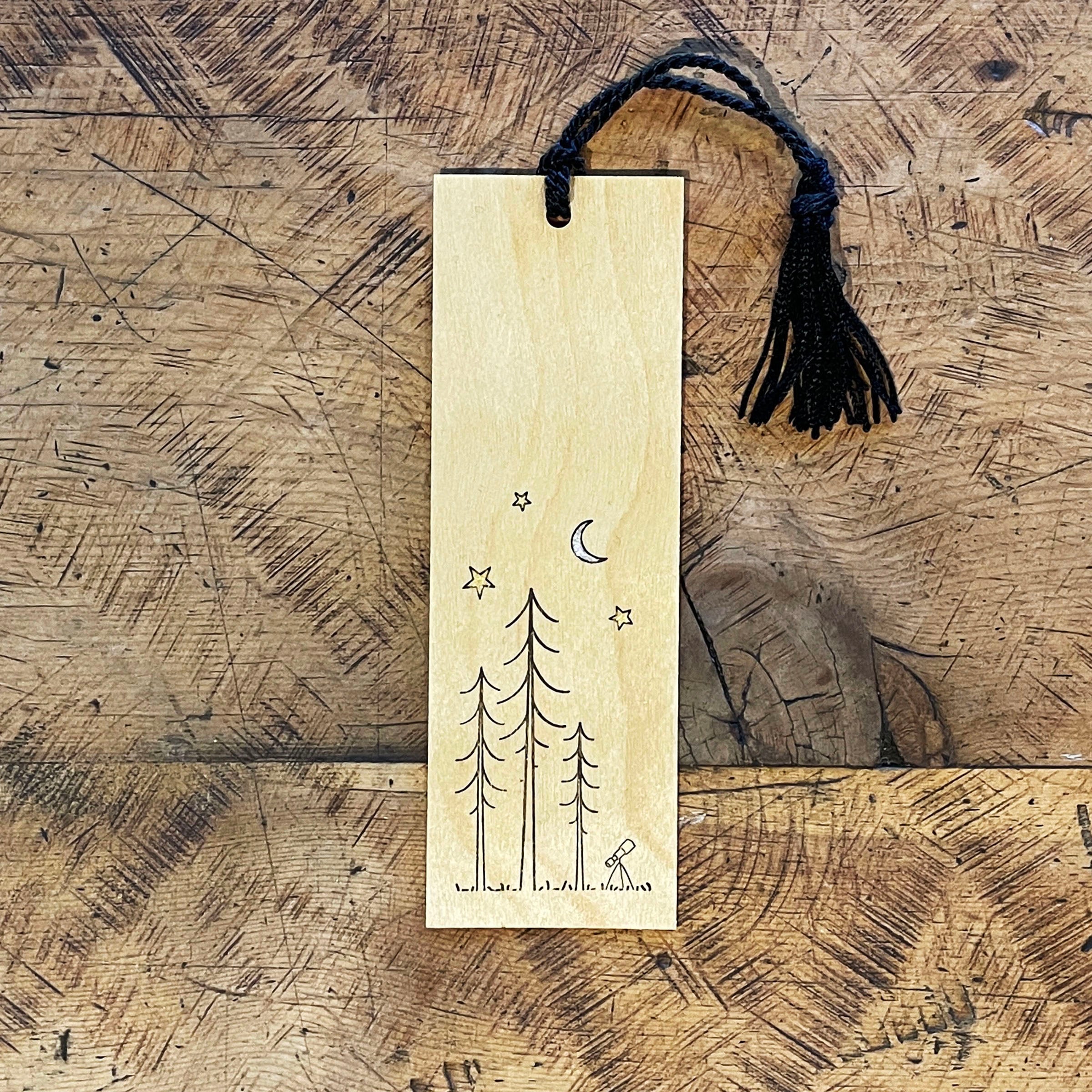 Minimal Adventure Letterpress and Watercolour Bookmark - Night Sky ...