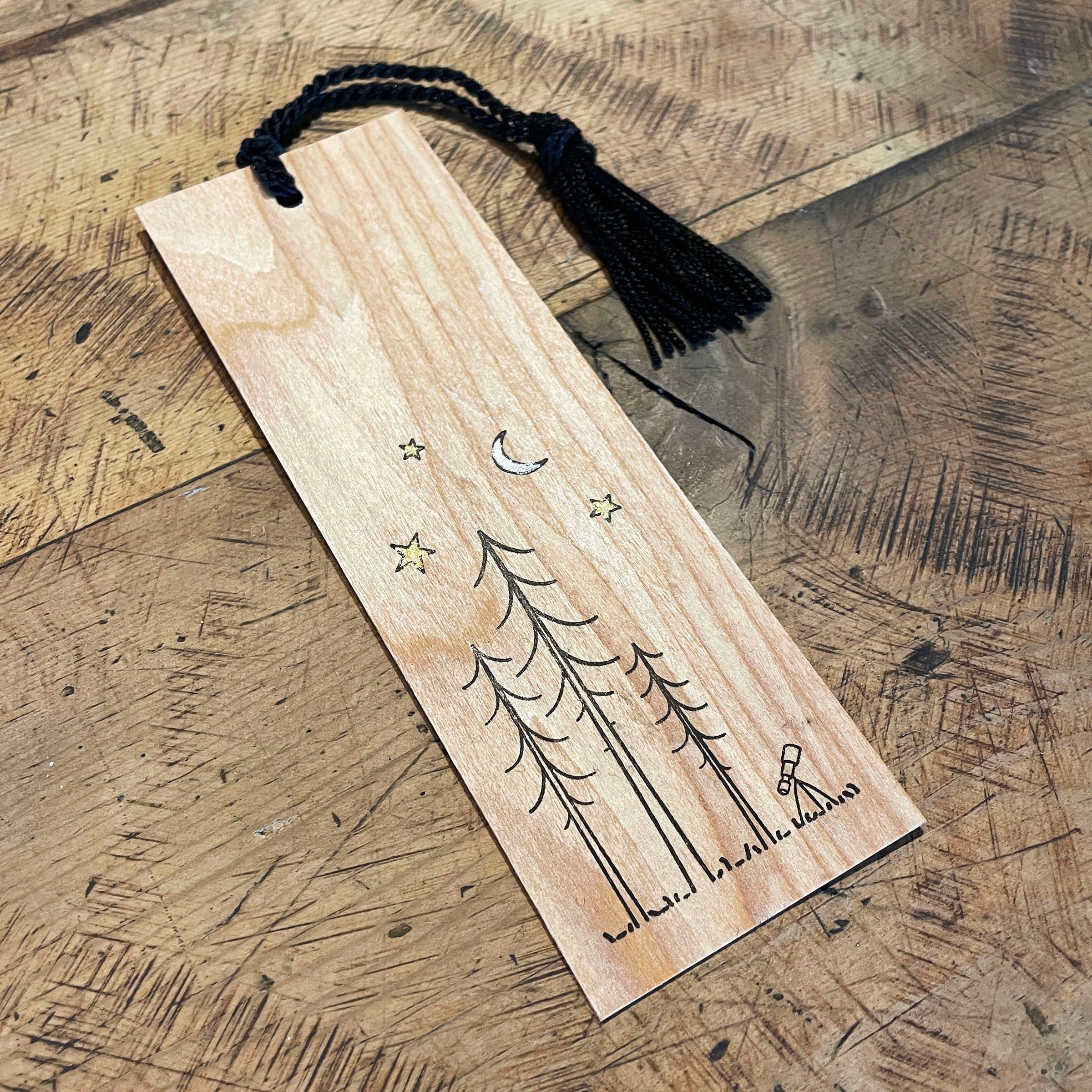 Minimal Adventure Letterpress and Watercolour Bookmark - Night Sky ...
