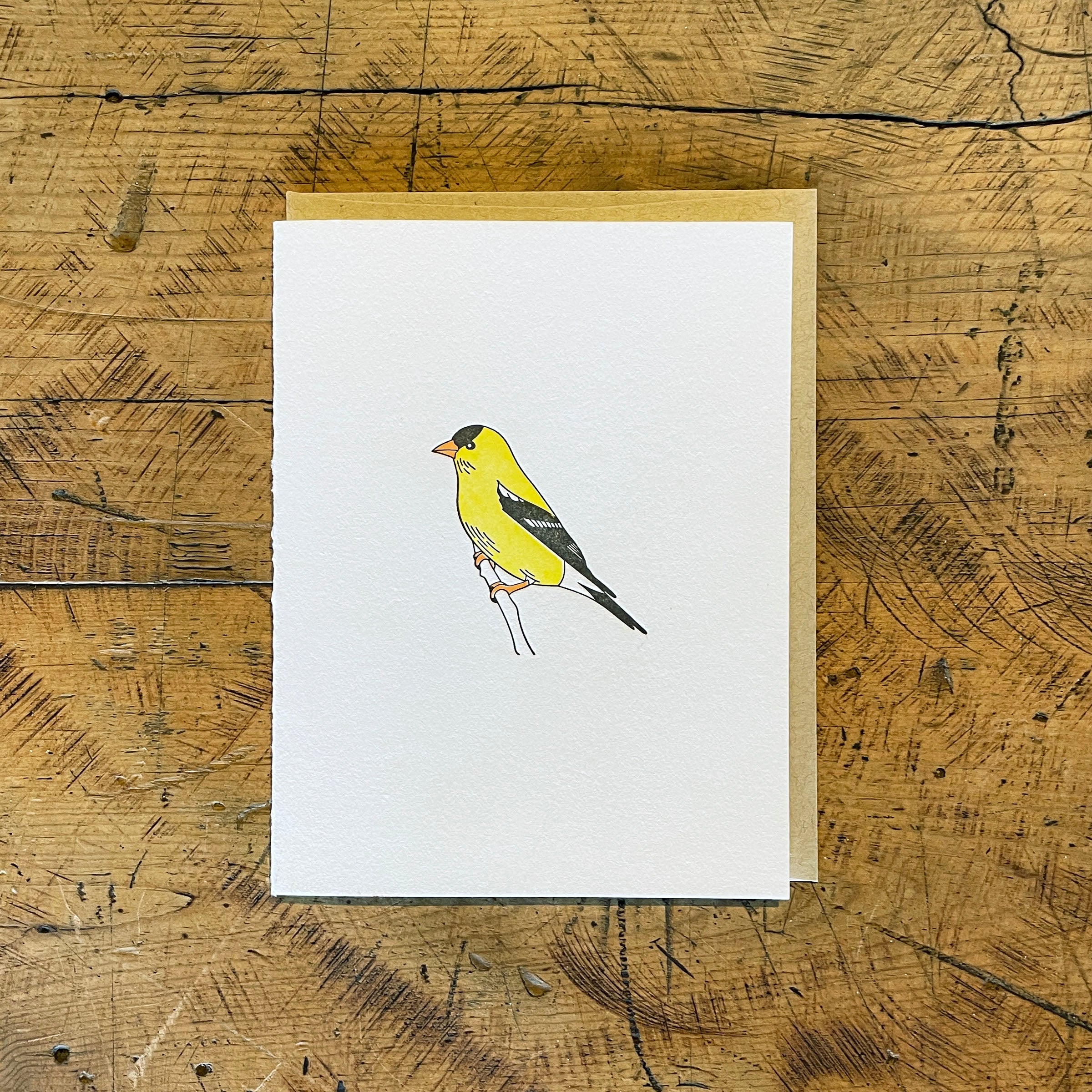 American Goldfinch Letterpress Card – Green Bird Press
