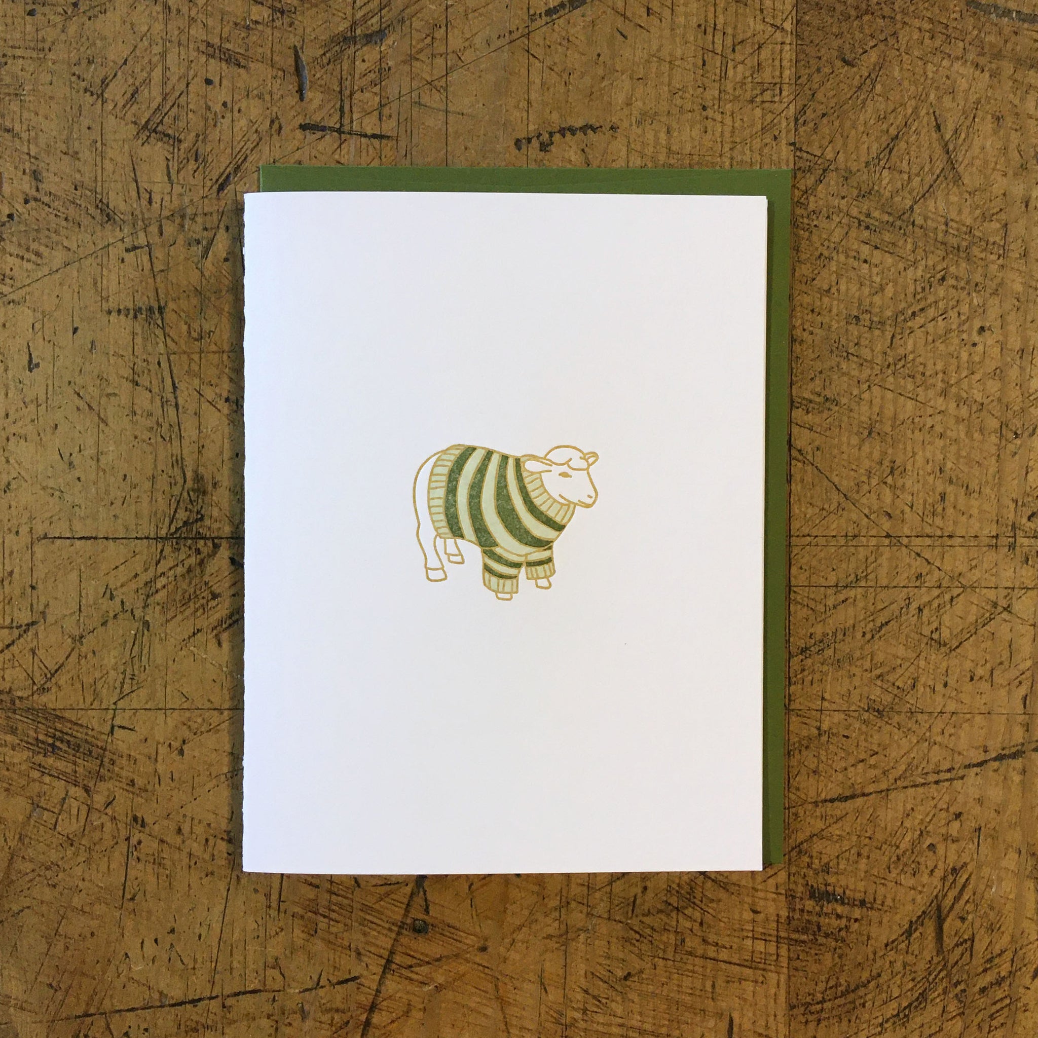Sheep Sweater Letterpress Card – Green Bird Press