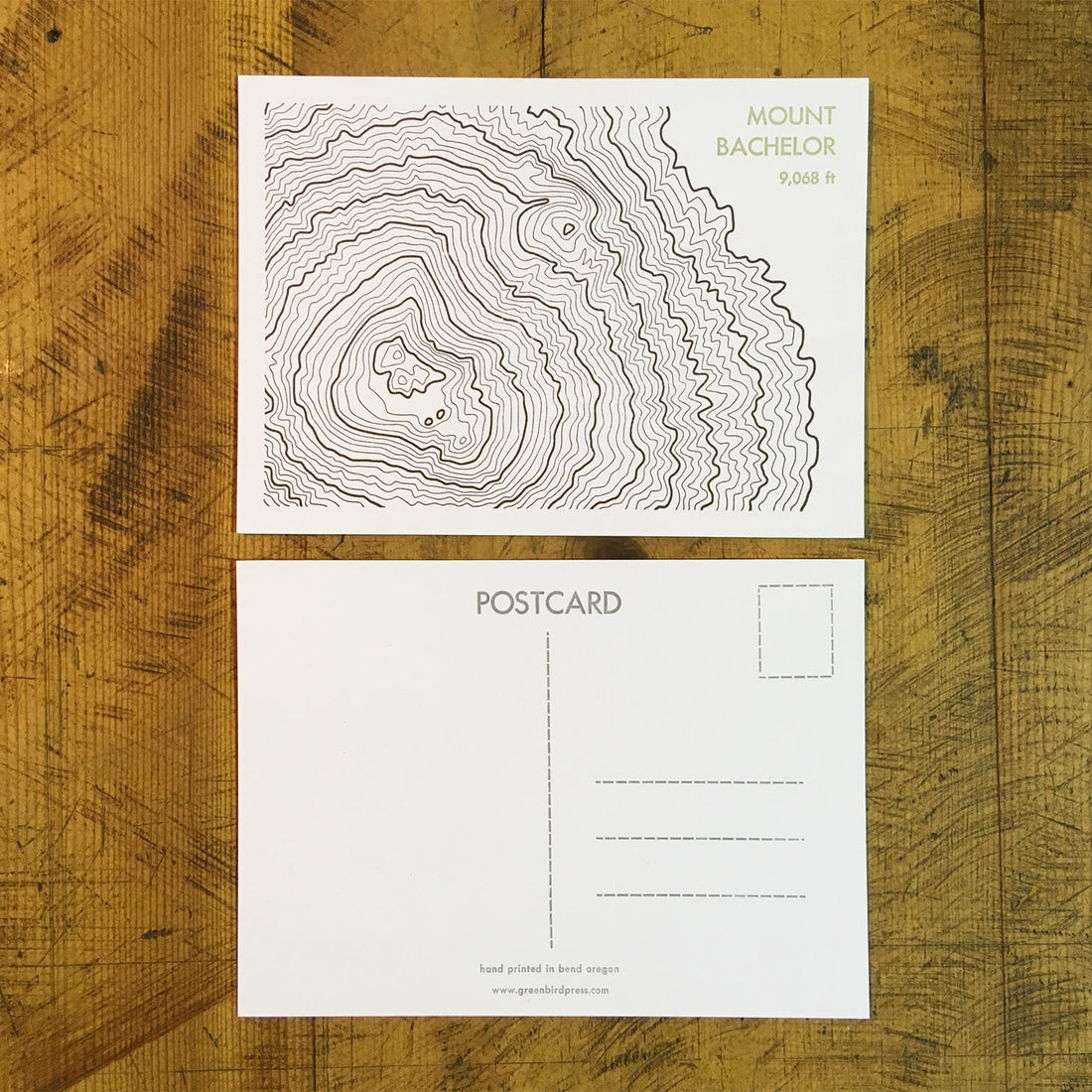 Topographic Map Letterpress Postcards - Oregon – Green Bird Press