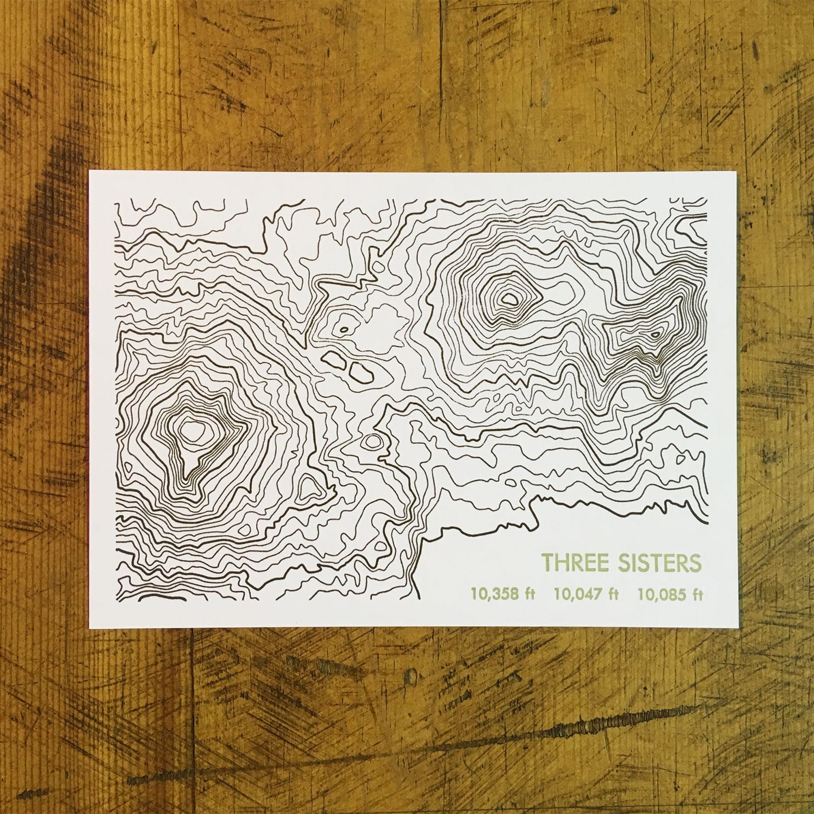Topographic Map Letterpress Postcards - Oregon – Green Bird Press