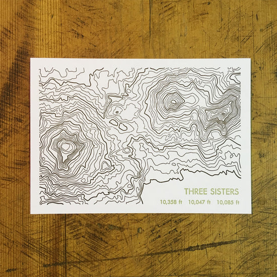 Topographic Map Letterpress Postcards - Oregon – Green Bird Press