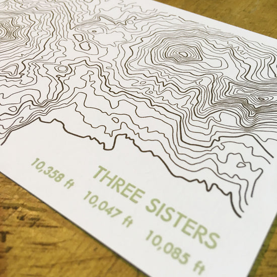 Topographic Map Letterpress Postcards - Oregon – Green Bird Press