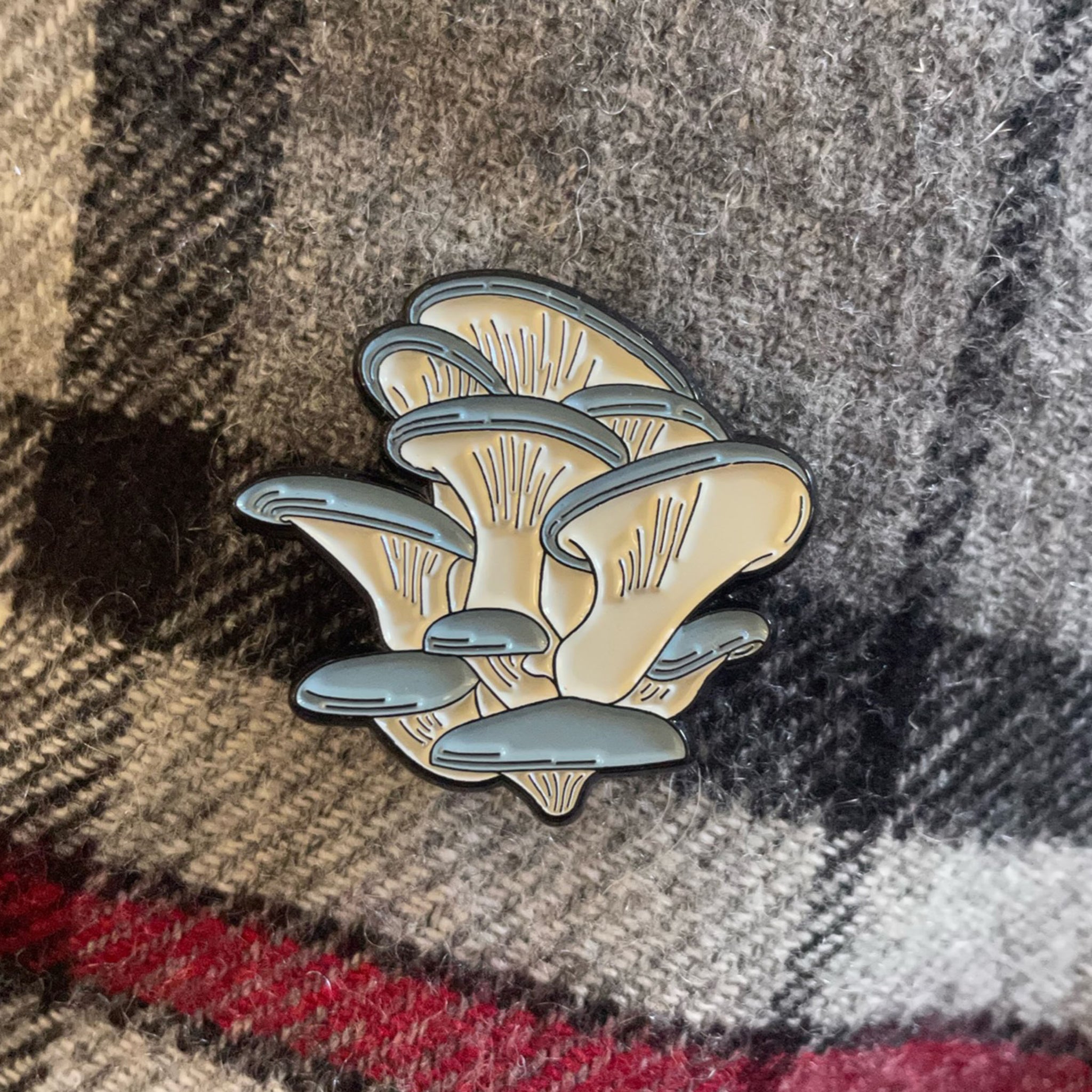 Oyster Mushroom Enamel Pin – Green Bird Press