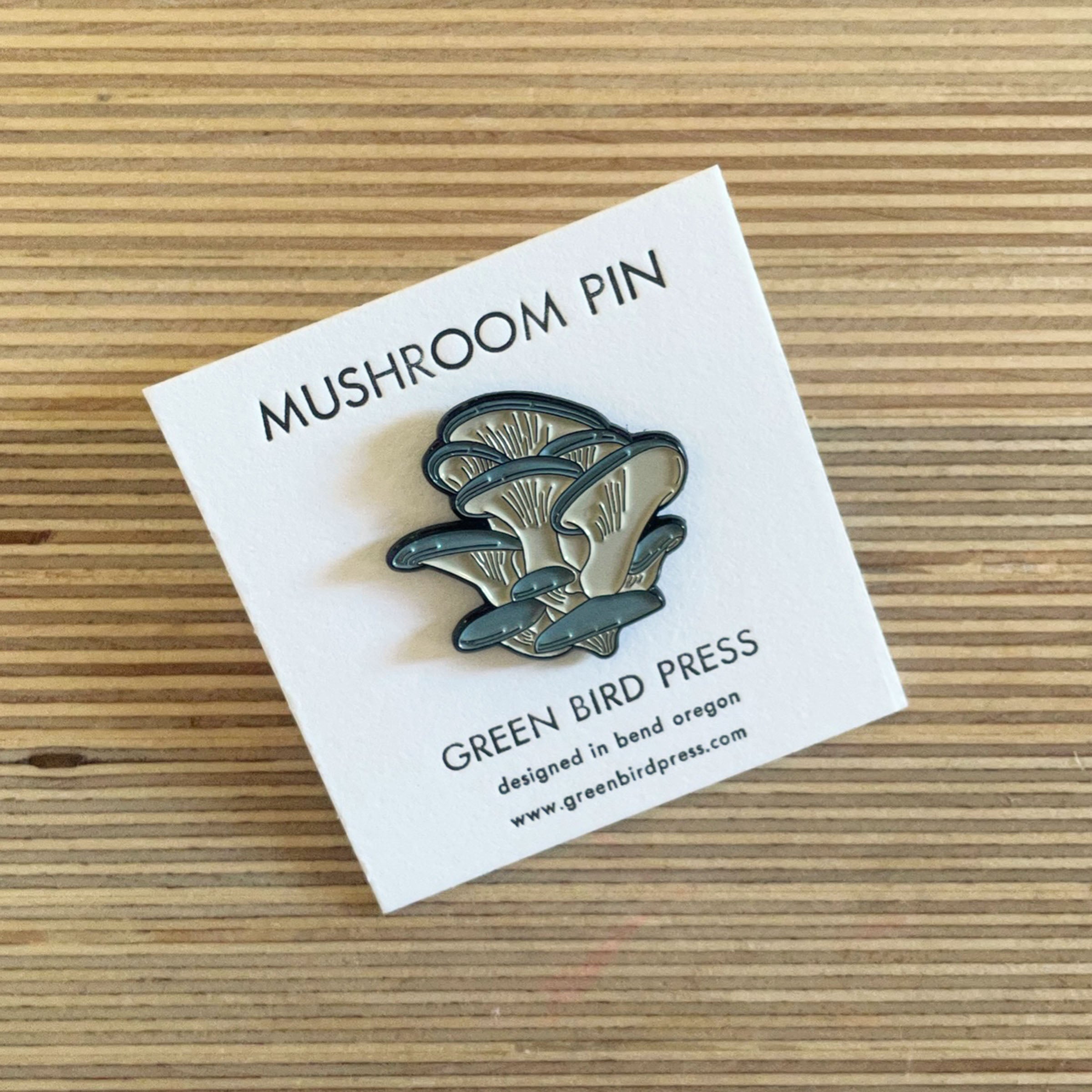 Oyster Mushroom Enamel Pin – Green Bird Press